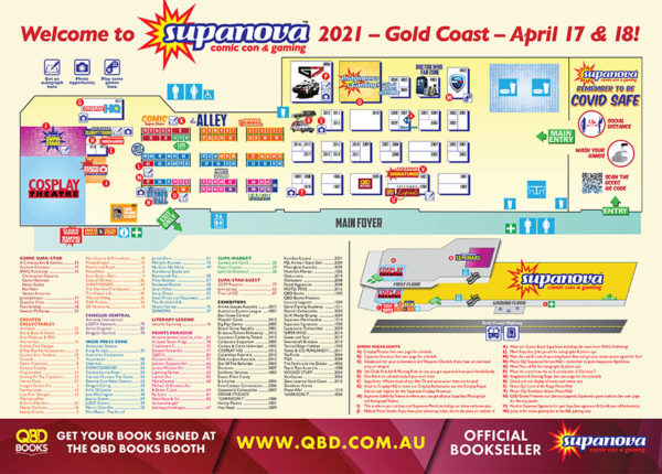 Timetable and Map for Supanova 2021 - Gold Coast! - Supanova Comic Con ...