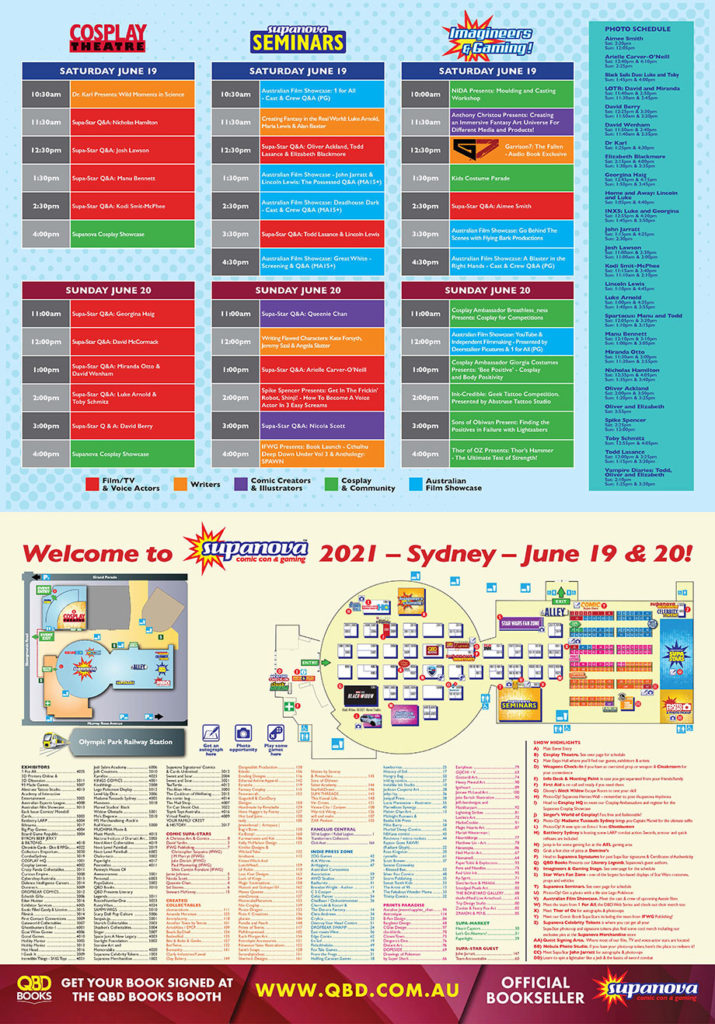 Panel Times and Event Guide for Supanova 2021 - Sydney - Supanova Comic ...